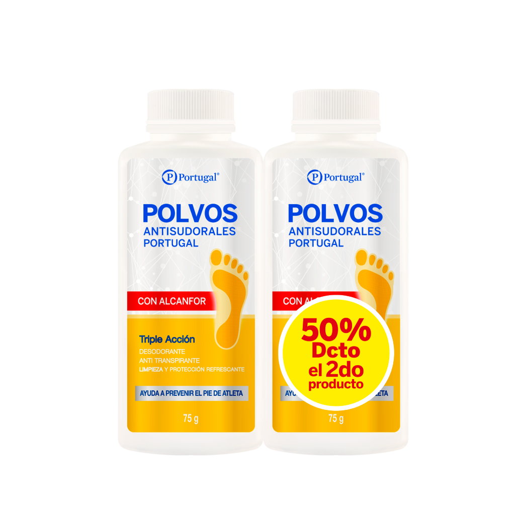 Pack Polvos Antisudorales con Alcanfor 75 g. + 75 g. – BOTICAPORTUGAL